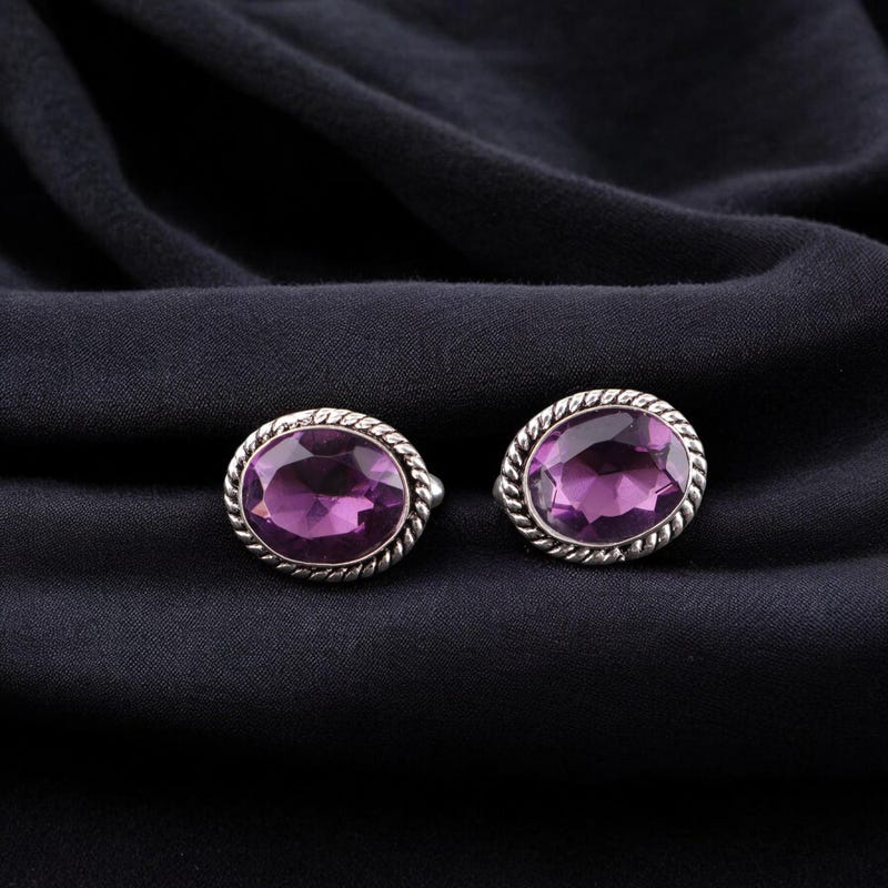 Amethyst Cufflinks - Etsy