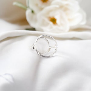 Natural White Selenite Gemstone Ring, 925 Sterling Silver Ring ...