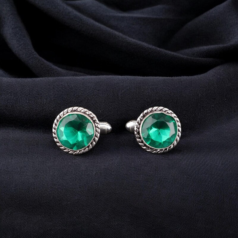 Green Cufflinks - Etsy