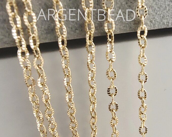 1meter of GP 14K Gold Flat O-link Chain , 2mm Chain Link for Chains ...