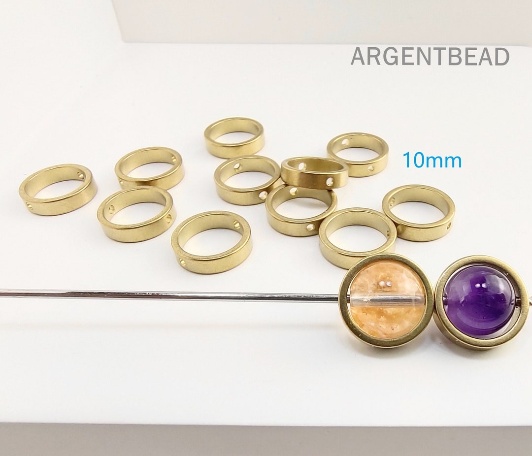 15 Raw Brass Round Bead Frames - 10mm Two-hole Jewelry Supplies - Etsy