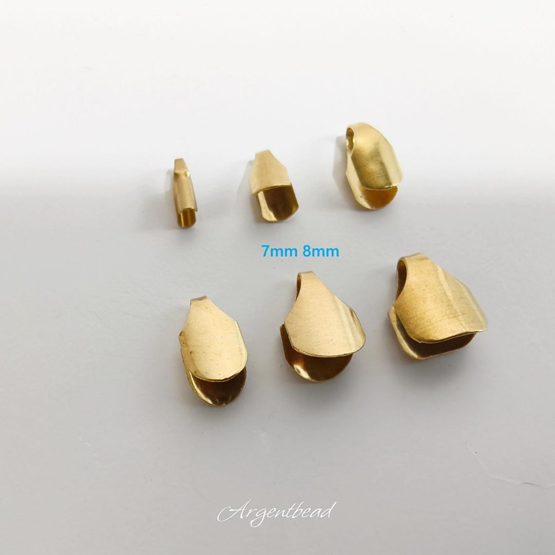 30pcs Raw Brass Crimp End Caps : Chain Connector Findings (7mm, 8mm ...