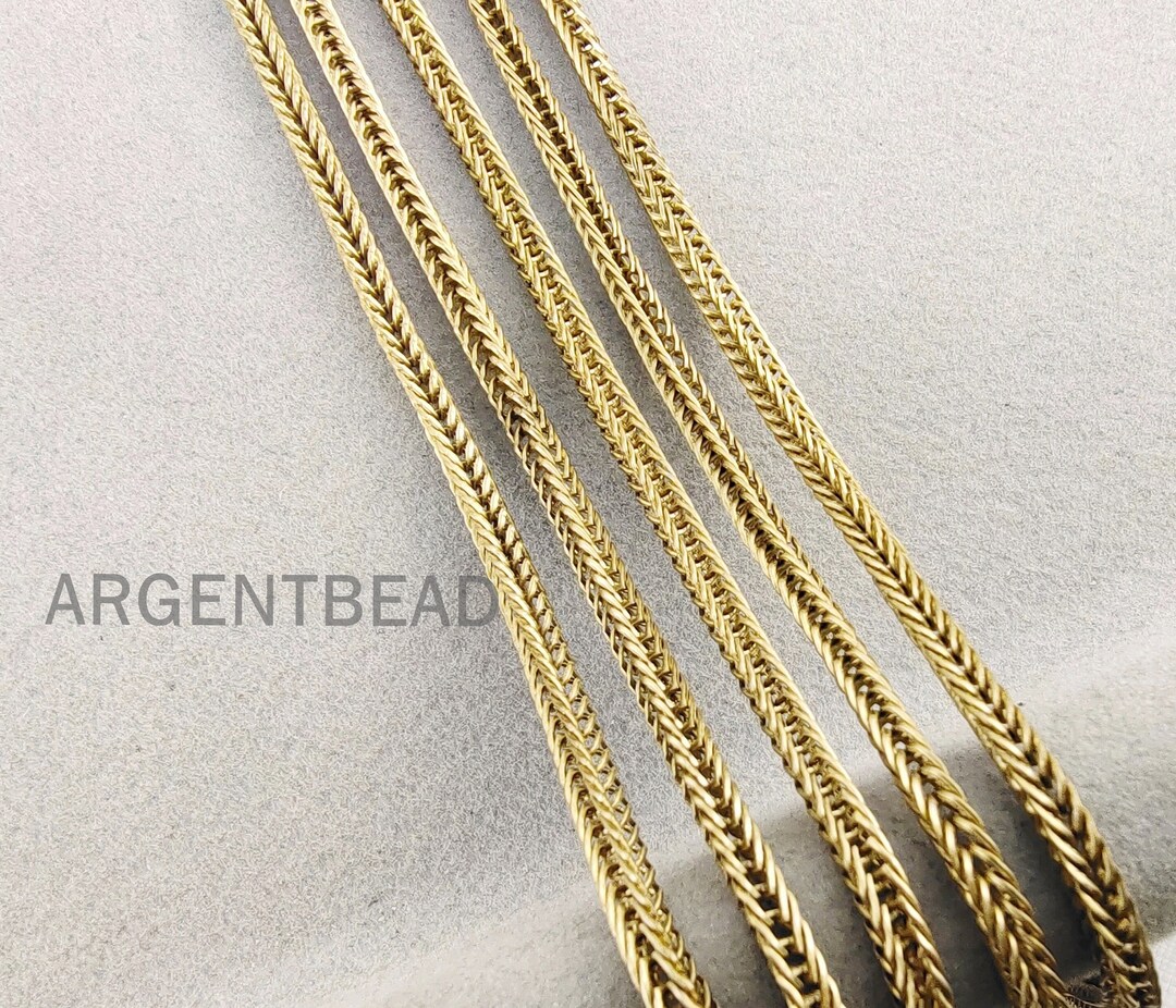 Best 3metre Foxtail Snake Chain, 2.5mm Vintage Raw Brass Snake Chains ...