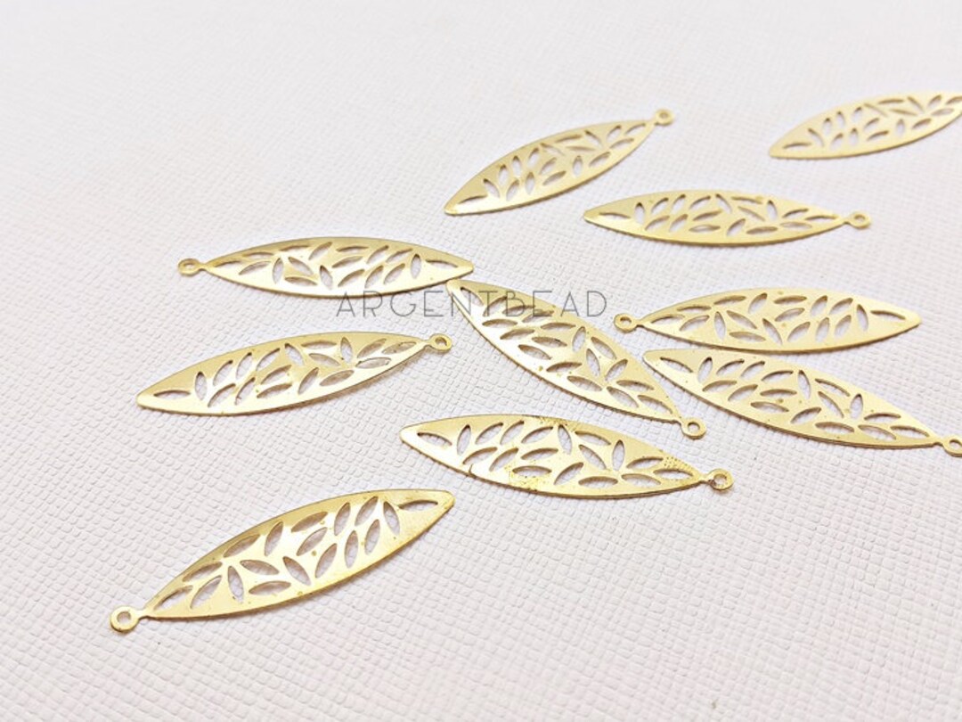 Best 15pcs 933mm Teardrop Brass Leaf, Detailed Leaf, Decorative Focal ...