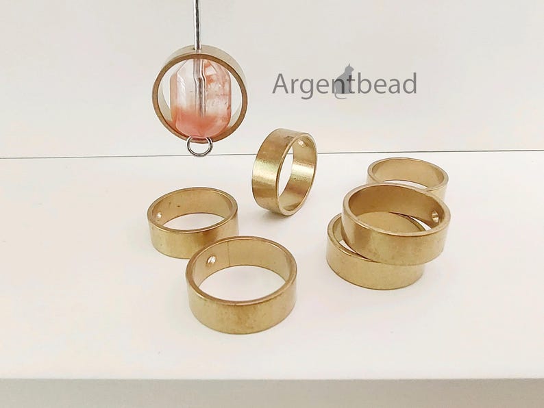 20pcs Raw Brass Round Bead Frames : 15mm Thick Version Wholesale ...