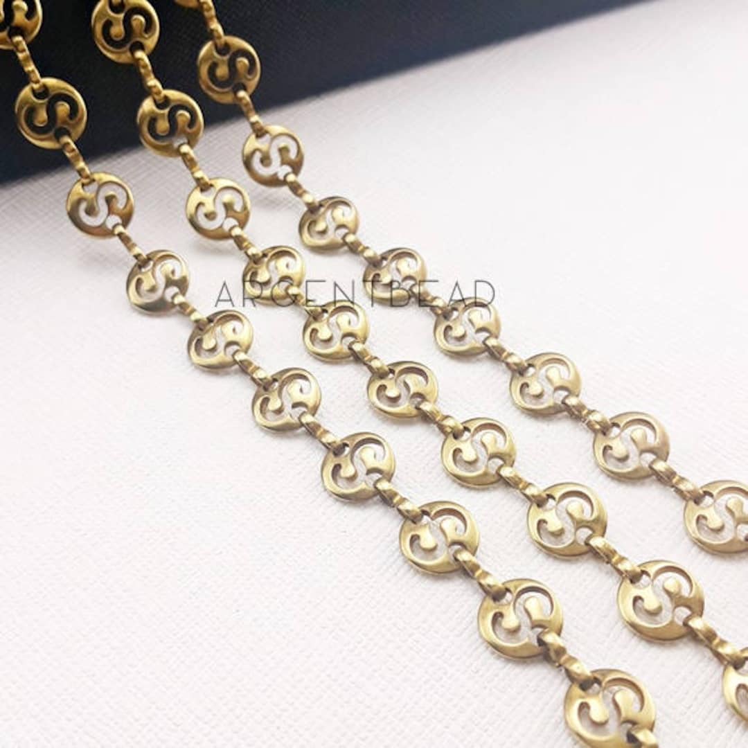 1metre 15mm Brass Chain, Brass, Necklace Chain, Antique Gold Brass ...