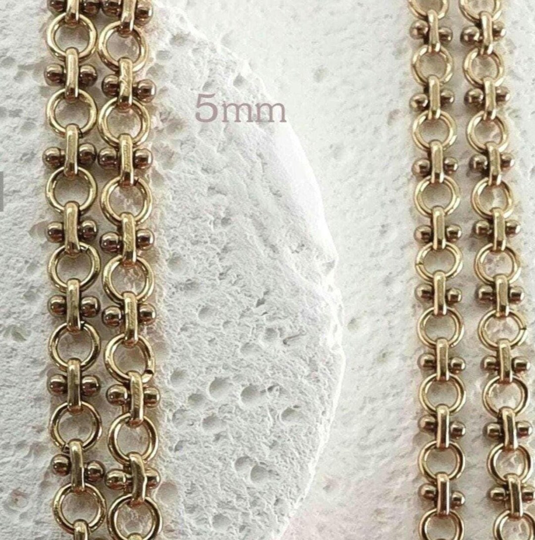 Raw Brass 5mm Rolo Chain, Flat Disc Link, Minimalist DIY Jewelry ...