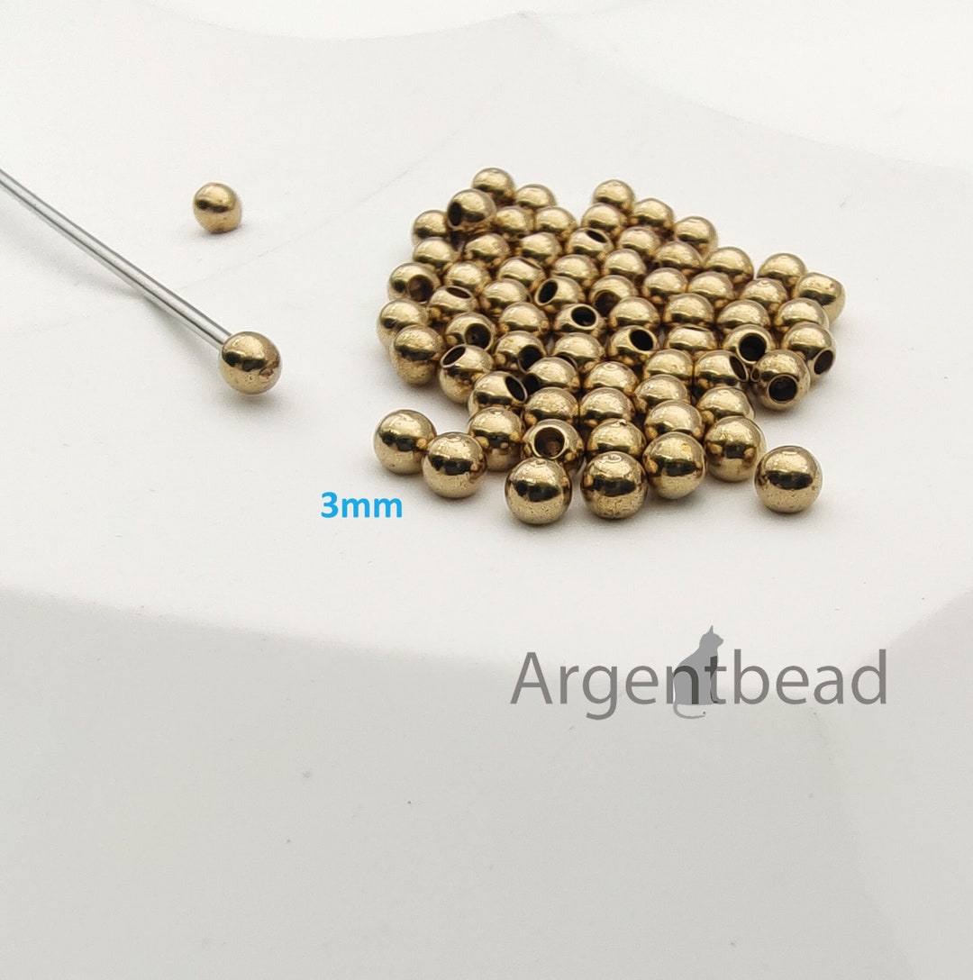 50pcs Raw Brass Bead End, End Bead ,rope Diameter 3mm, Antique Bead End ...