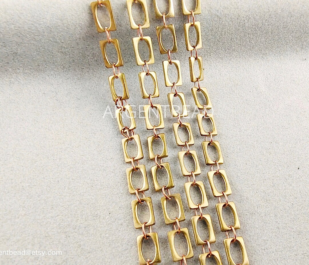 1 Meter 6x4mm Rectangle Link Chain, Brass Chain, Cable Chain Jewelry ...