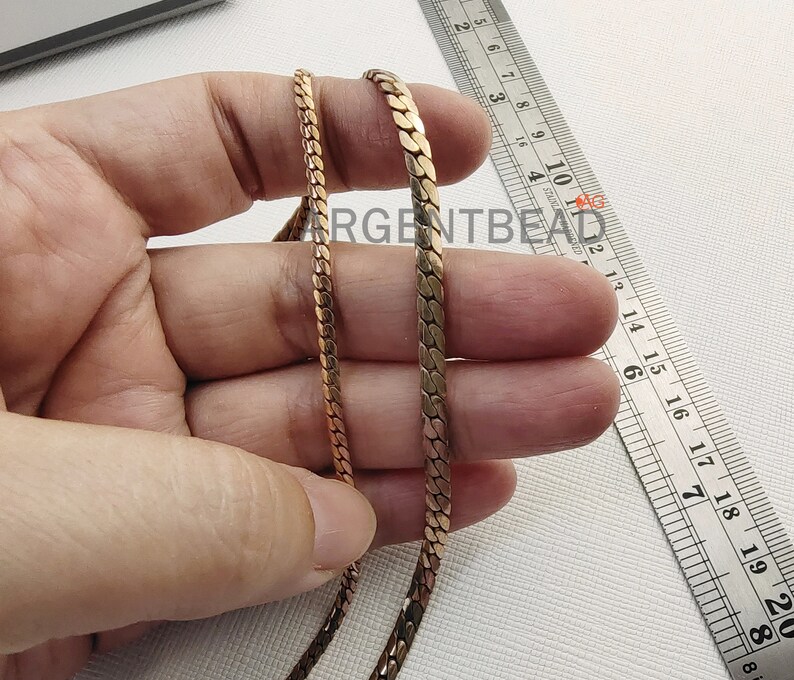 1metre Medium 4mm Brass Snake Chain Necklace/ Brass Cobra - Etsy