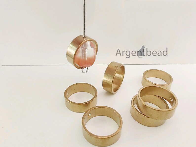20pcs Raw Brass Round Bead Frames : 15mm Thick Version Wholesale ...