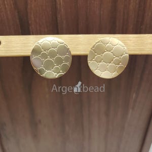 4 Pcs 22mm Matt Gold Plated Round Earring Round Stud Metal Earrings ...