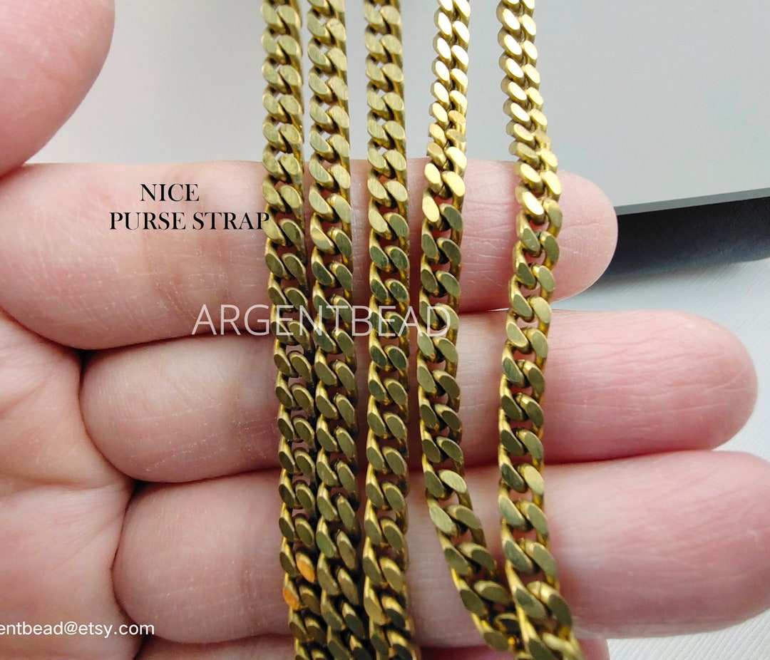 1m Best Flat Curb Cuban Link Chain 4mm Brass Cuban Link - Etsy