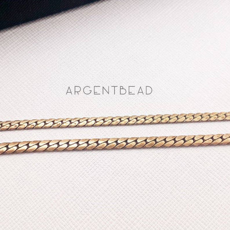 1metre Medium 4mm Brass Snake Chain Necklace/ Brass Cobra | Etsy