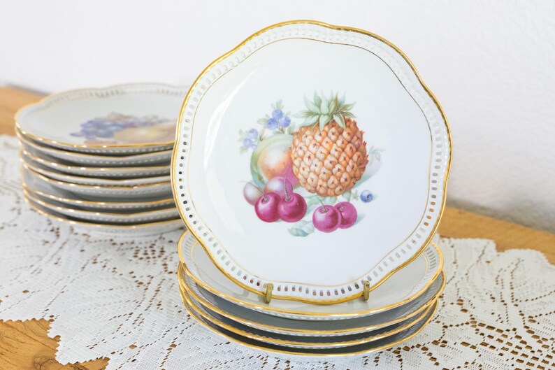 GERMAN FRUITS Dinnerware Set | Vintage Dishware | Dinner & Dessert ...