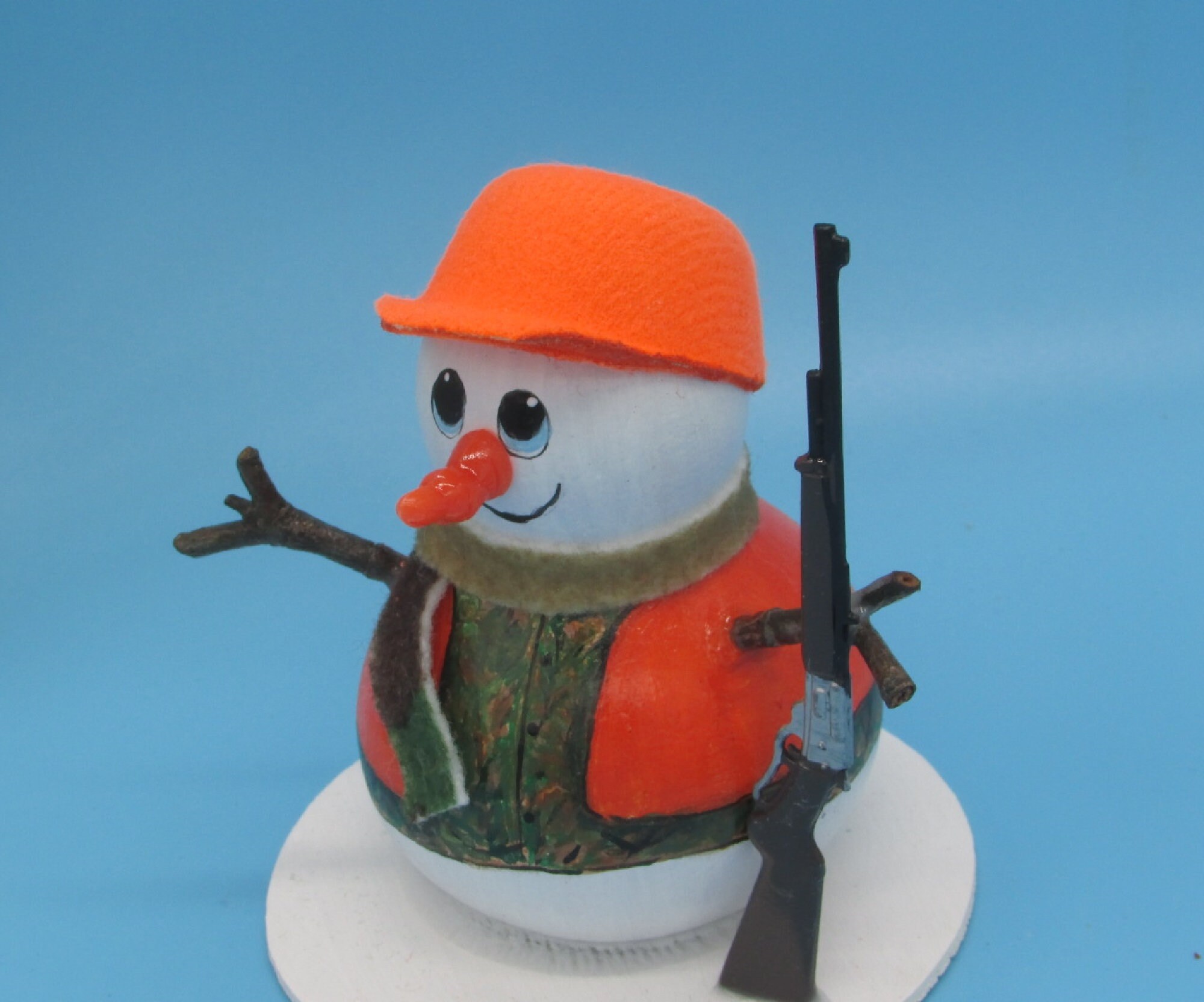 Hunter Snowman Painted Gourd Wearing an Orange Vest - Etsy