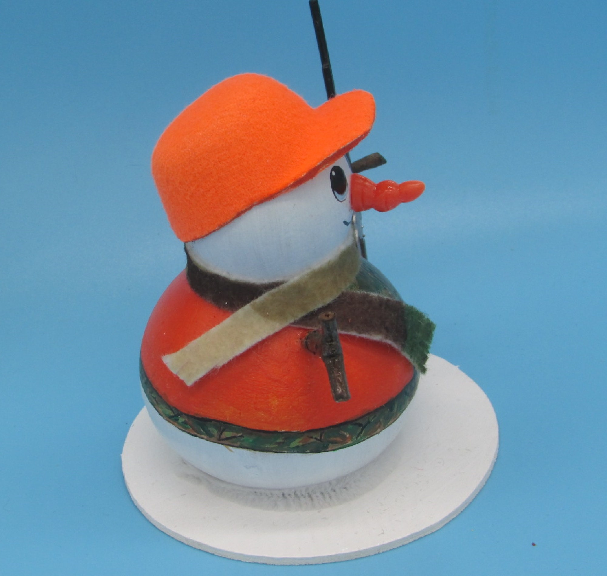 Hunter Snowman Painted Gourd Wearing an Orange Vest - Etsy