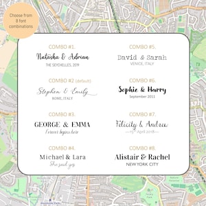 Custom Contemporary 3 Location Map Art, Met Engaged Married Home ...