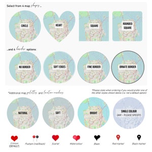 Custom Contemporary 3 Location Map Art, Met Engaged Married Home ...