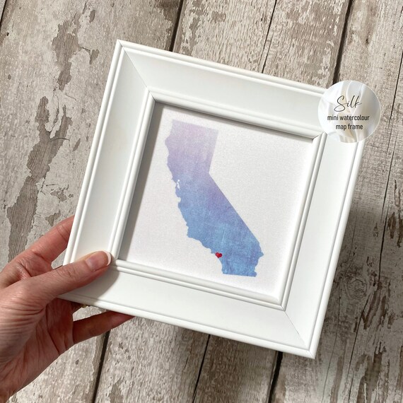 Custom Silk Watercolour Map Art Frame 4th or 12th Silk - Etsy