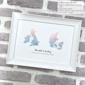 Two Country Outline Maps, Custom Two Location Love Map, Family ...