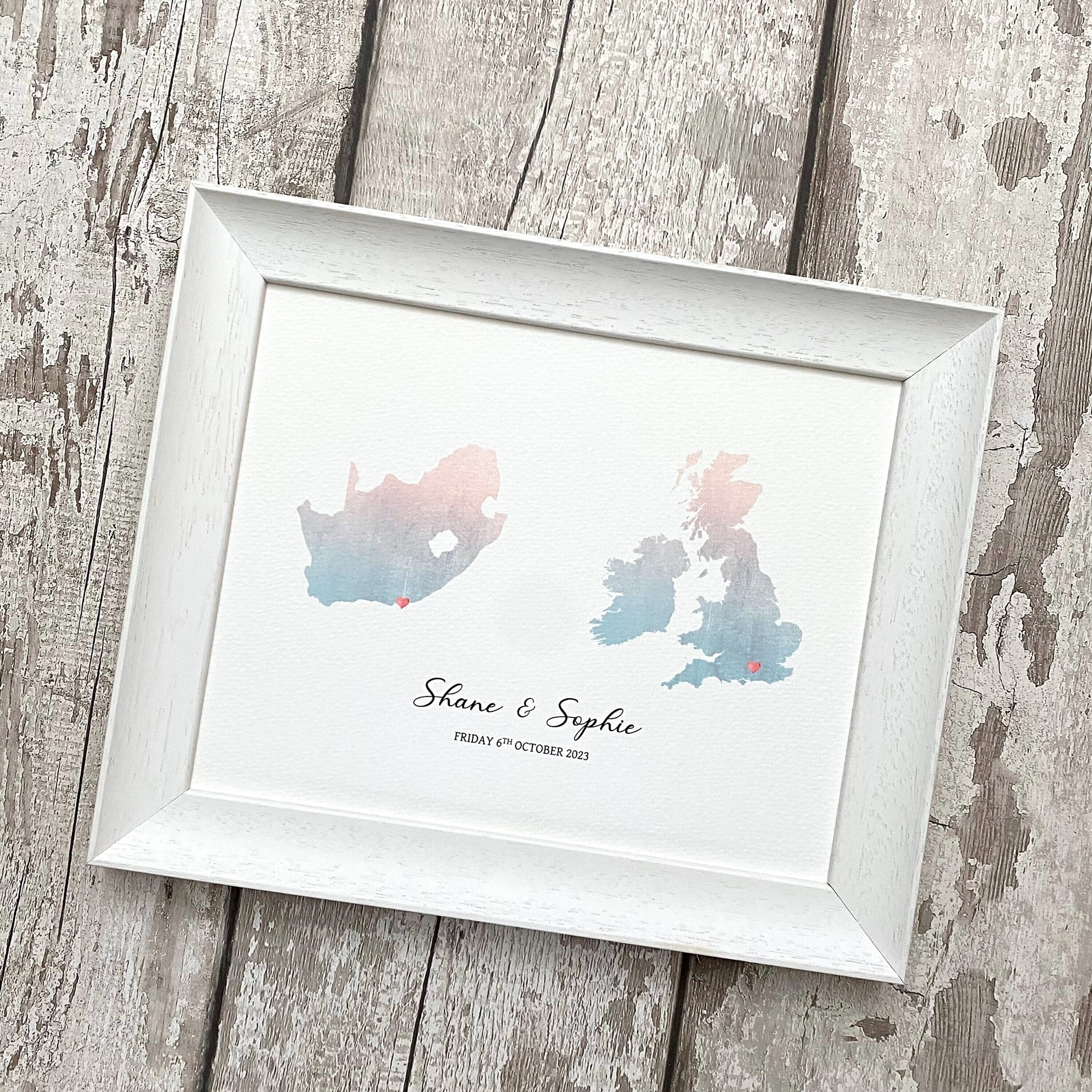 Custom Two Location Love Map, Long Distance Relationship Gift ...