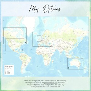Custom Push Pin Physical World Map, Small Personalised Canvas Pinboard ...