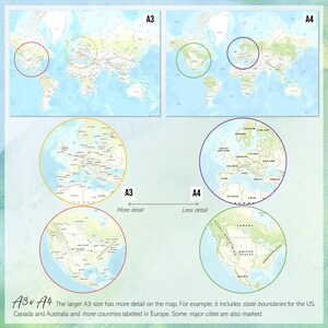 Custom Push Pin Physical World Map, Small Personalised Canvas Pinboard ...