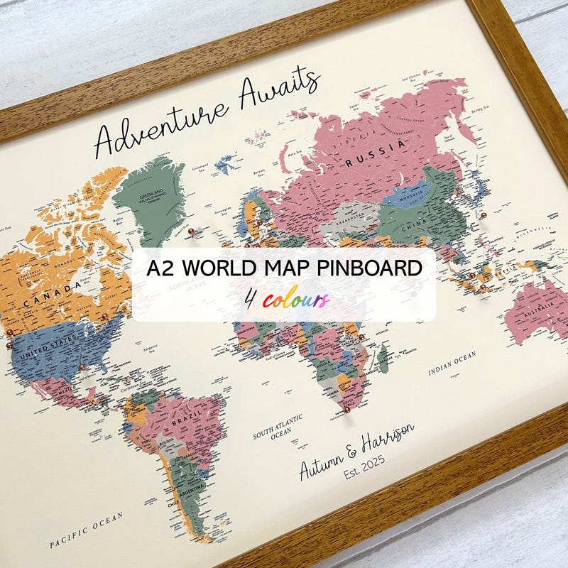 Push Pin Map A2 - Etsy