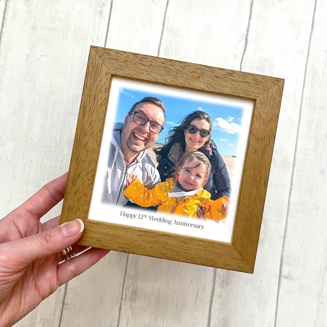 Silk Family Photo Frame, Our Family Photo on Silk, 12 Years Later, Silk ...