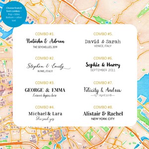 Personalised Framed Map Print, Four Map Locations, Met Engaged Married ...