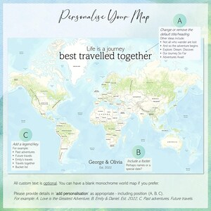 Custom Push Pin Physical World Map, Small Personalised Canvas Pinboard ...