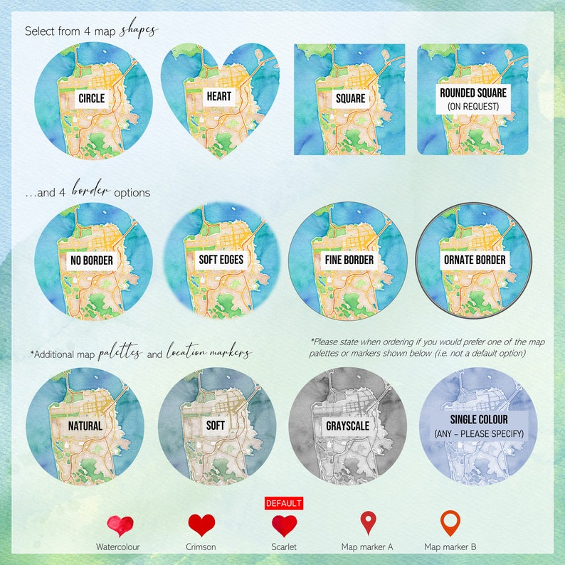 Custom Silk Watercolour Map Art, 4th 12th Anniversary Gift, Framed ...