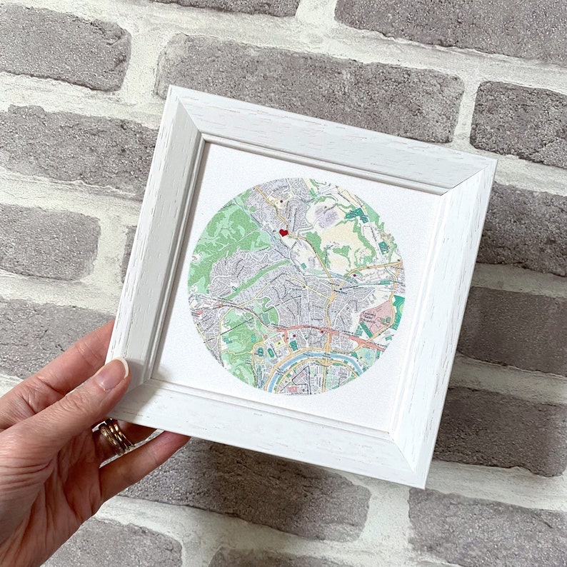 Modern Real Silk Map Art Gift, 4th 12th Wedding Anniversary Present ...