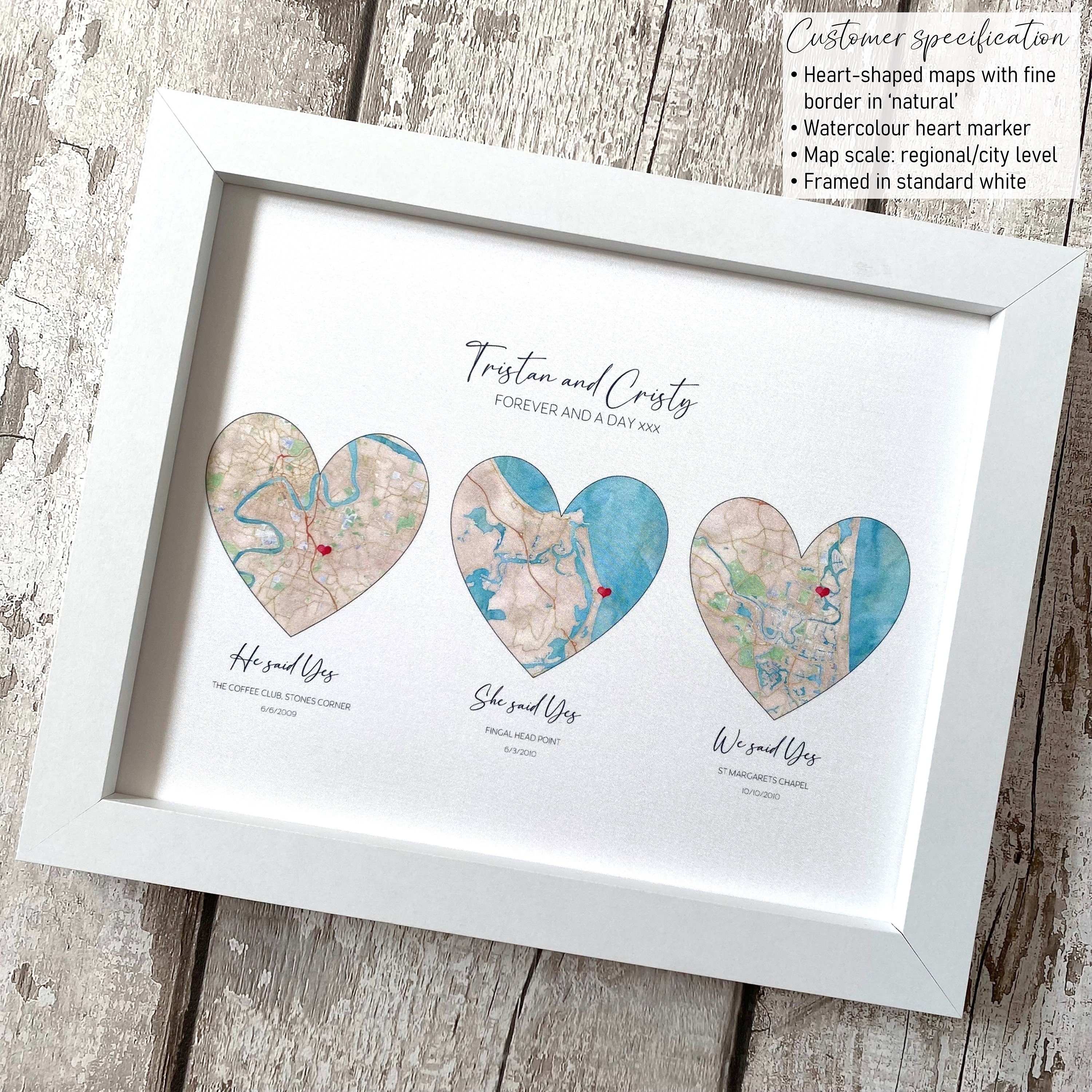 Silk Love Story Watercolour Map Art Any 2 or 3 Locations 4th - Etsy