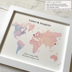 Long Distance Relationship Map Gift, Two Location Map Print ...