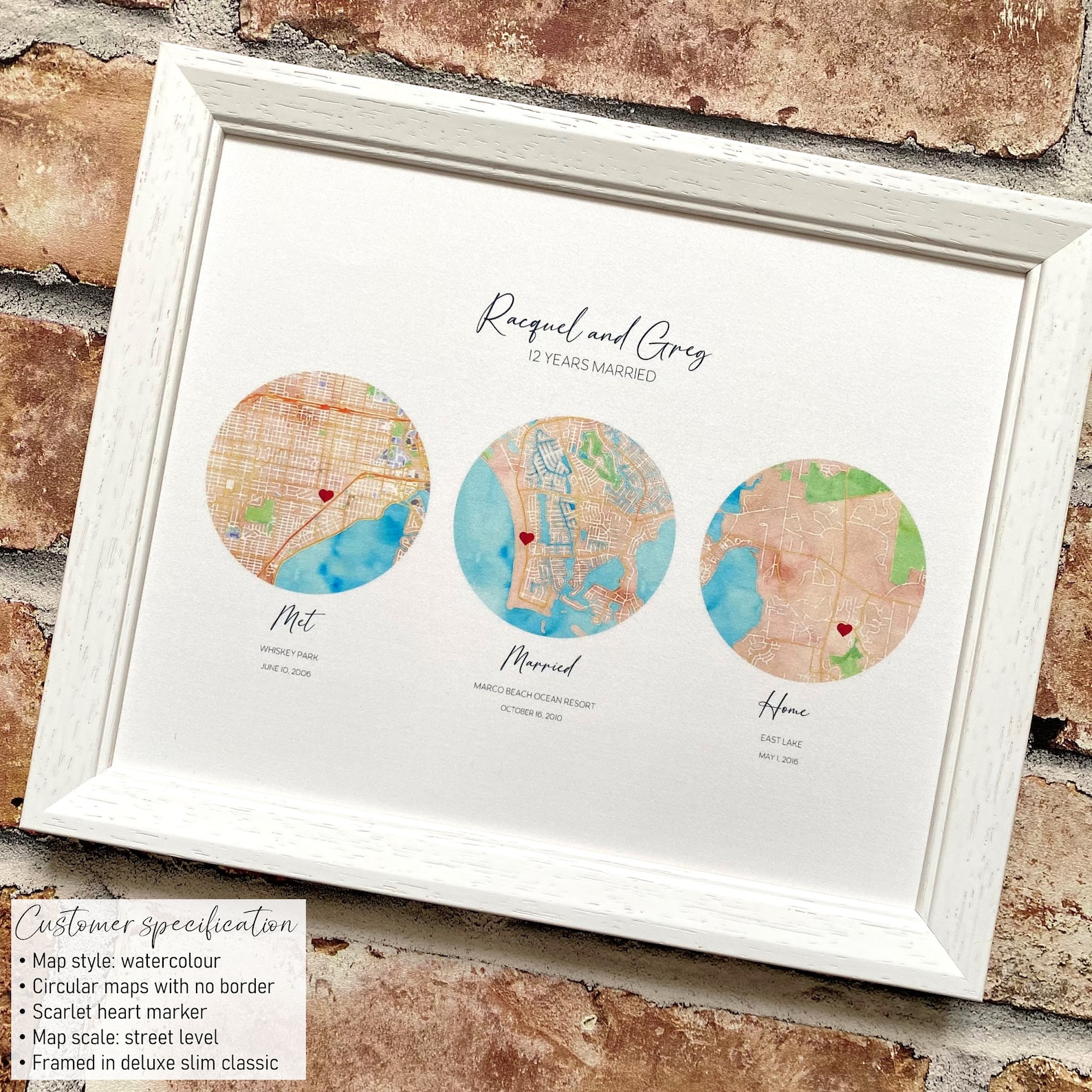Silk Love Story Watercolour Map Art Any 2 or 3 Locations 4th - Etsy