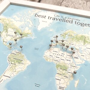 Custom Push Pin Physical World Map, Small Personalised Canvas Pinboard ...
