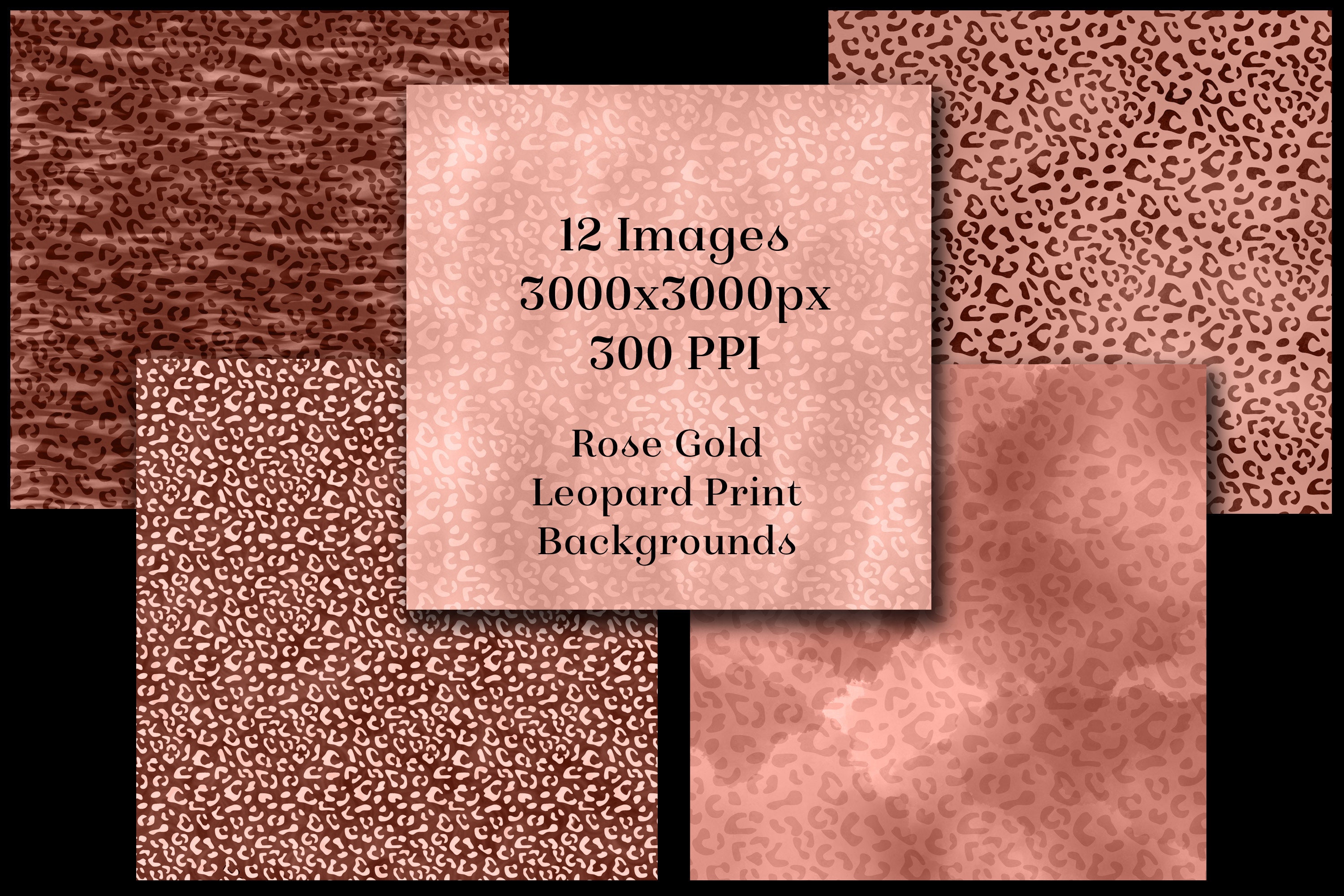 Rose Gold Leopard Print Backgrounds 12 Image Textures Set - Etsy UK