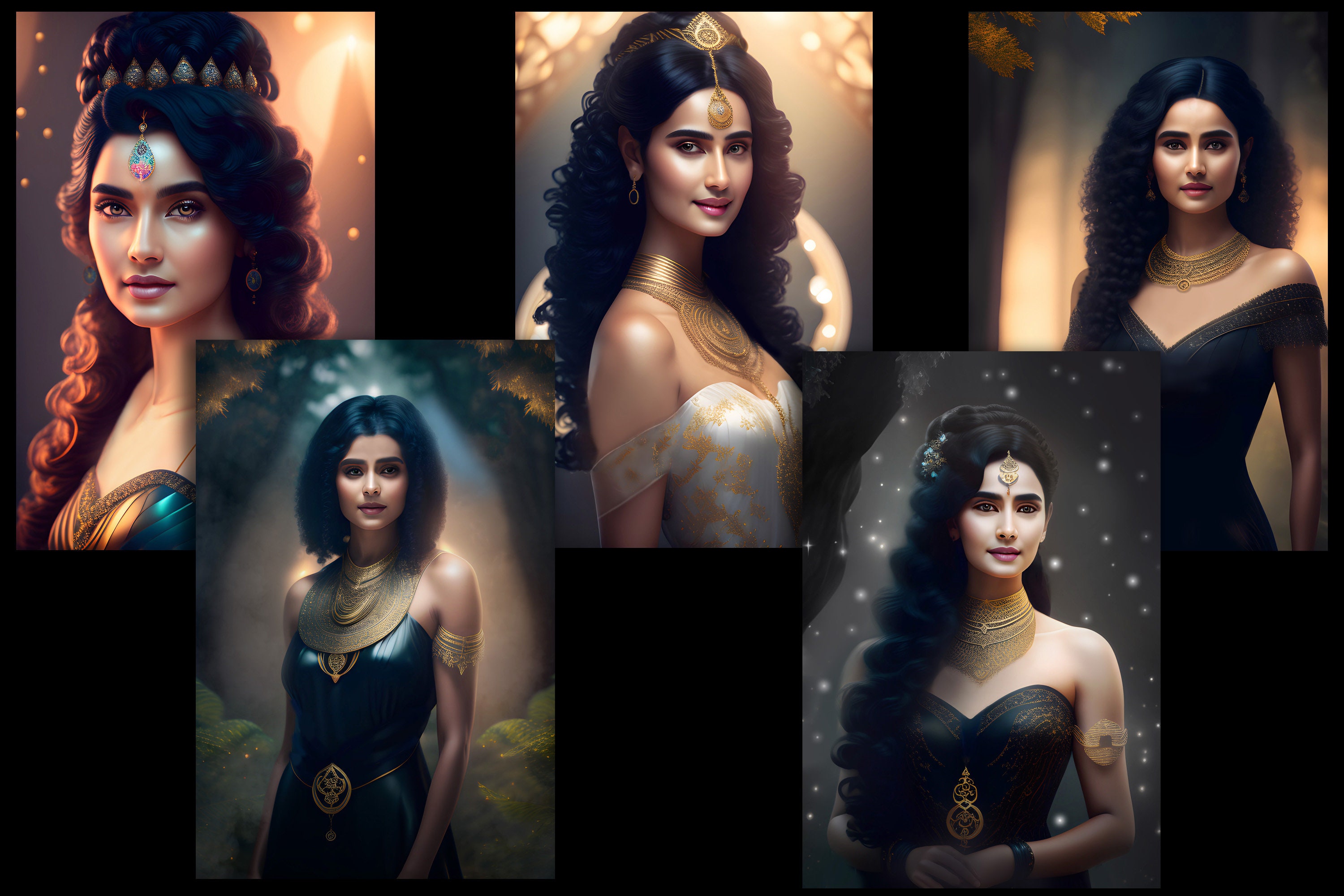 Fantasy Goddesses 11 AI Art Collection Dark Hair - Etsy
