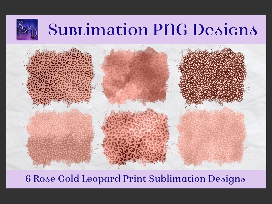 Sublimation PNG Designs - Rose Gold Leopard Print Images - Etsy