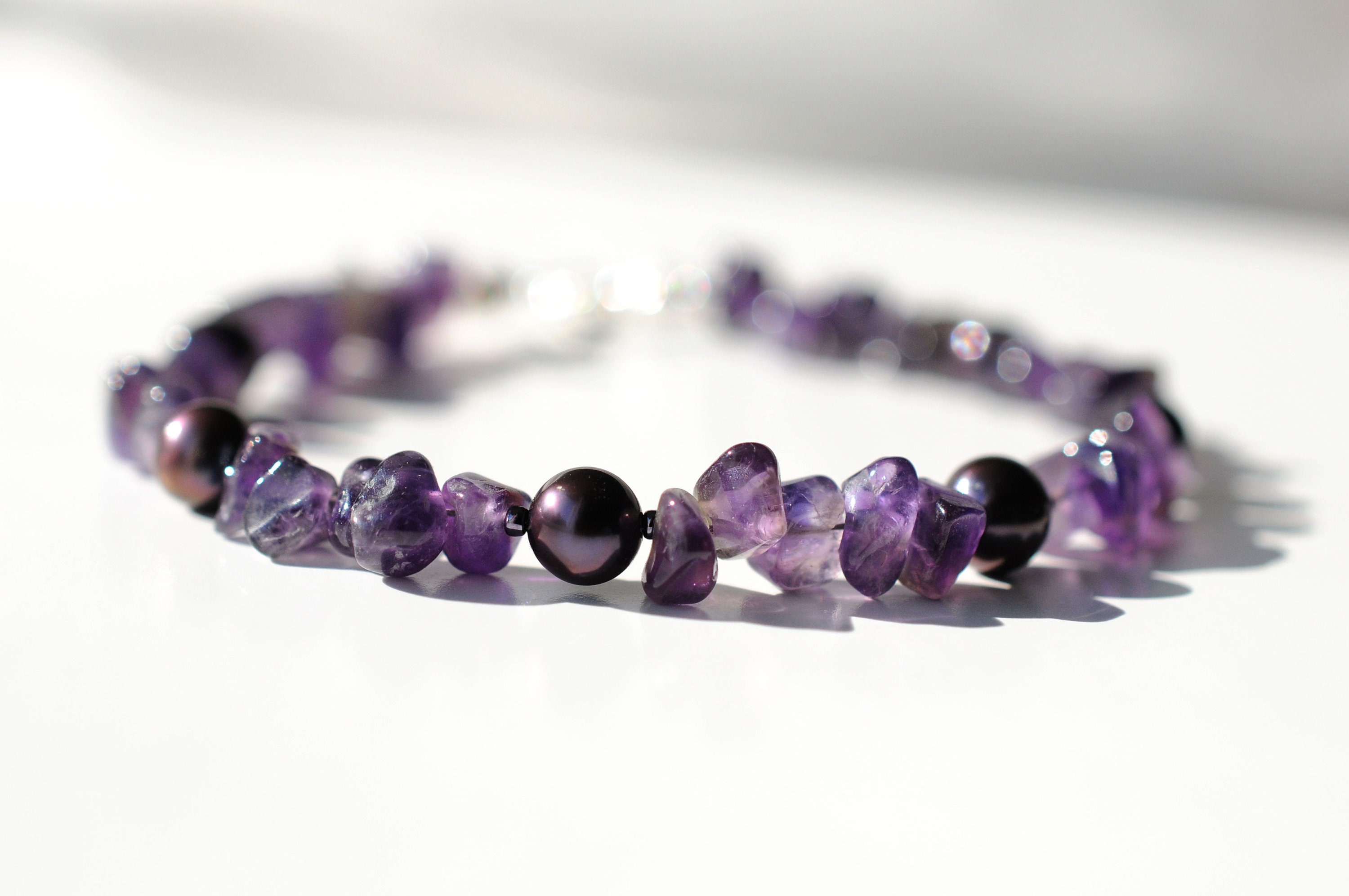 Amethyst Bracelet, Arm Candy Bracelet, Stackable Bracelet, Friendship ...
