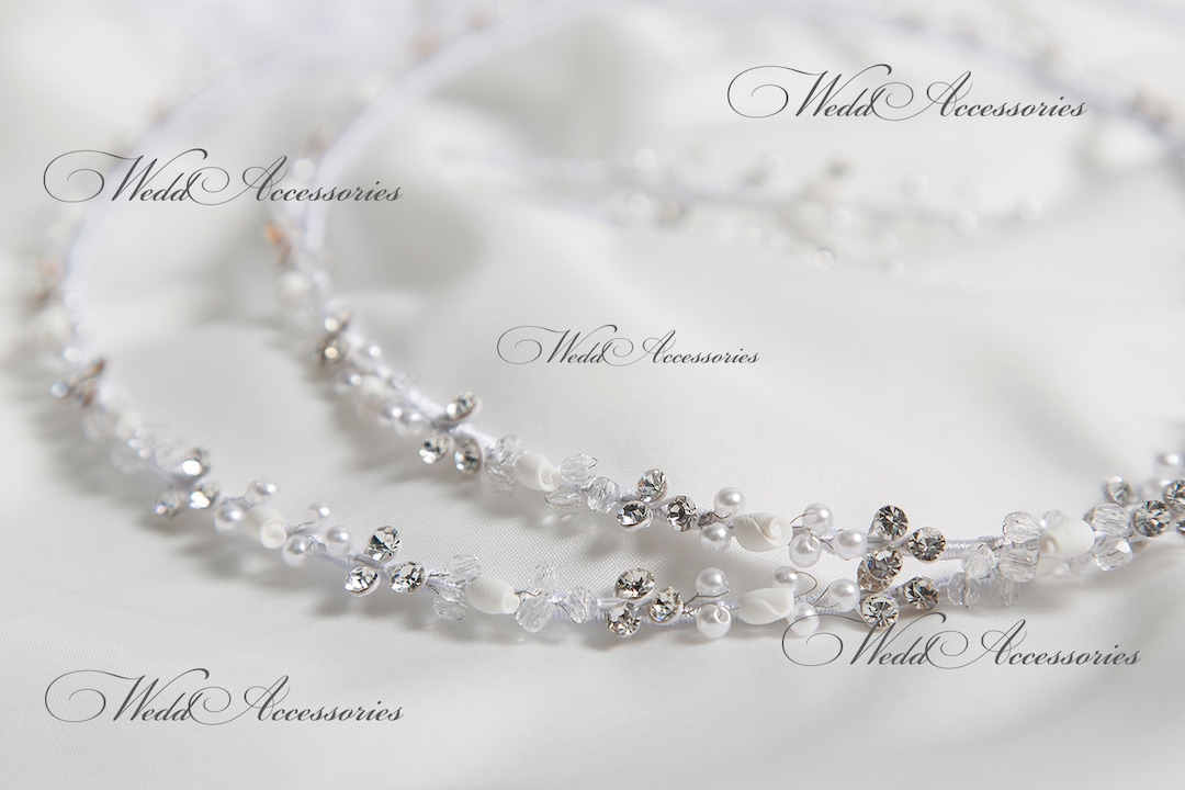 Stefana Handmade Greek Wedding Stephana From Parcelain Flowers Crystals ...