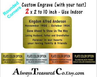 Mylar Sticker 1/2 X 1 to 10 Inches / Personalized Engraved Plate ...