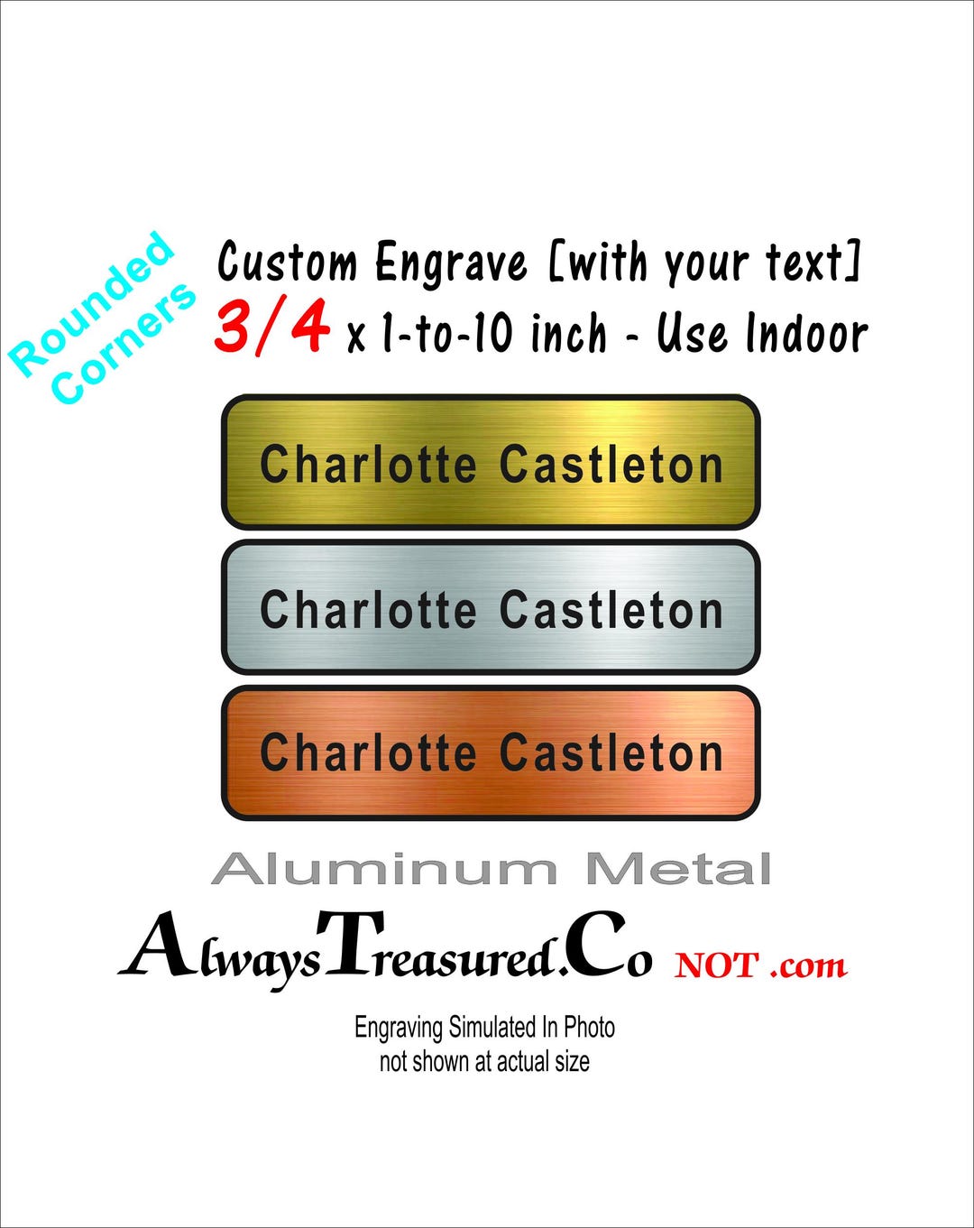 Aluminum 1 X 1 -to- 10 Inch INDOOR Grade - Gold or Silver Satin Finish ...