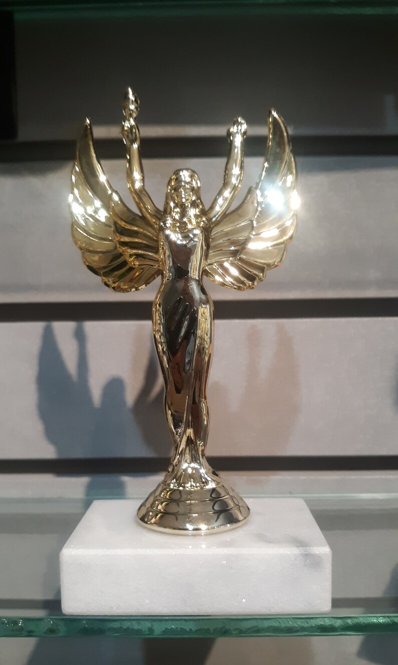 6-1/4 Inch - Victory Trophy - Female Figurine [assembly Required ] Gold ...