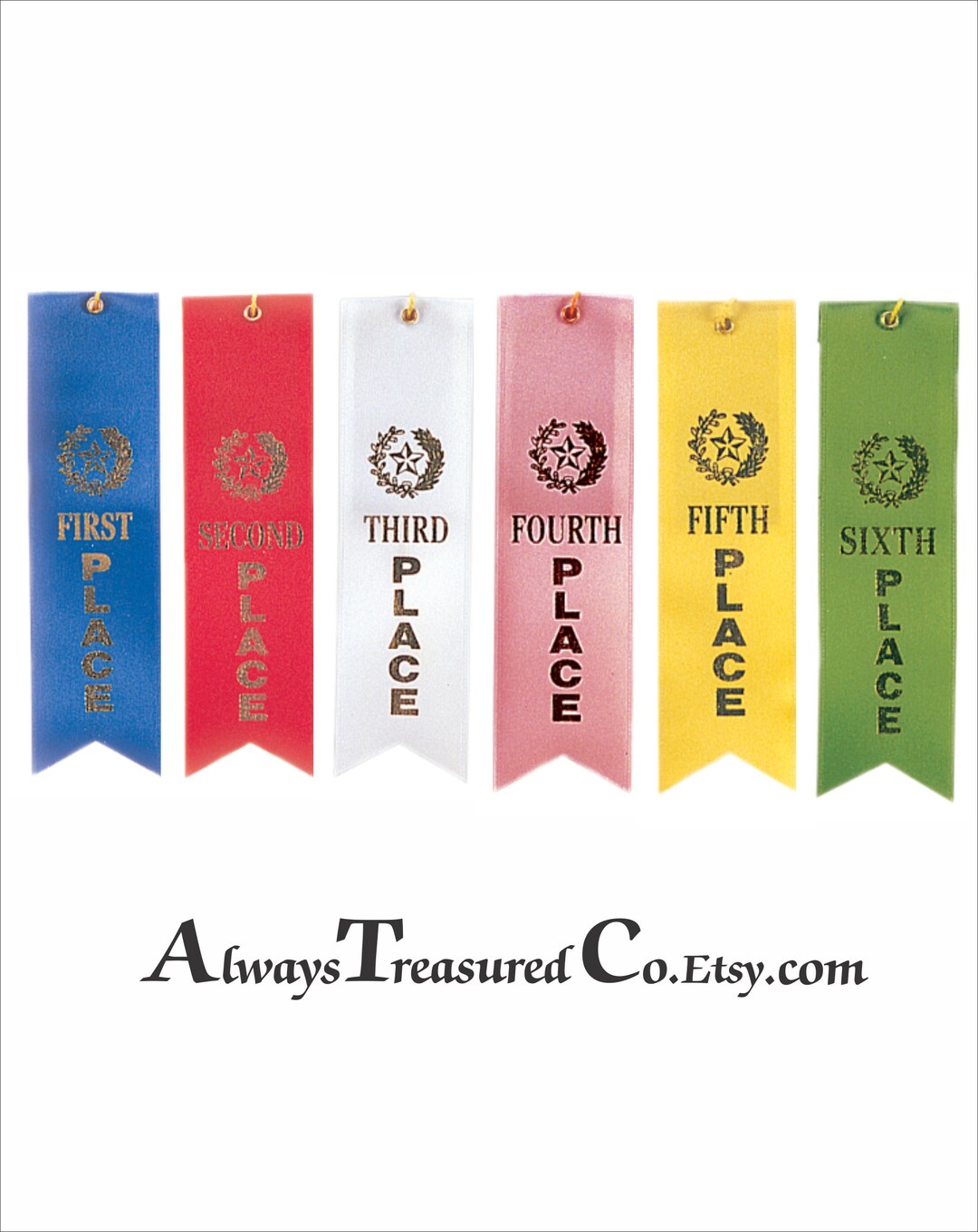25 PACK - Carded Satin Award Ribbon With String, 8 Inch - 1st / 2nd ...