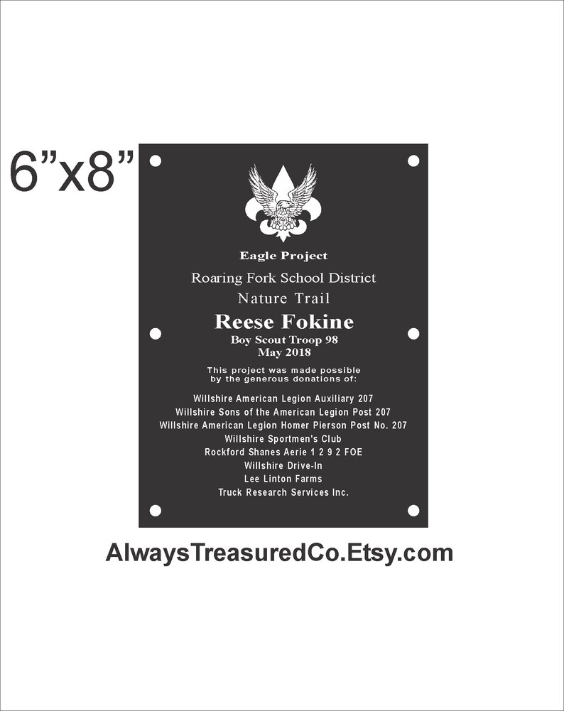 6 x 8 inch OUTDOOR grade Aluminum Community Project | Etsy