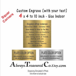 Mylar Sticker 4 X 4 to 10 Inches Personalized Engraved Plate - Etsy