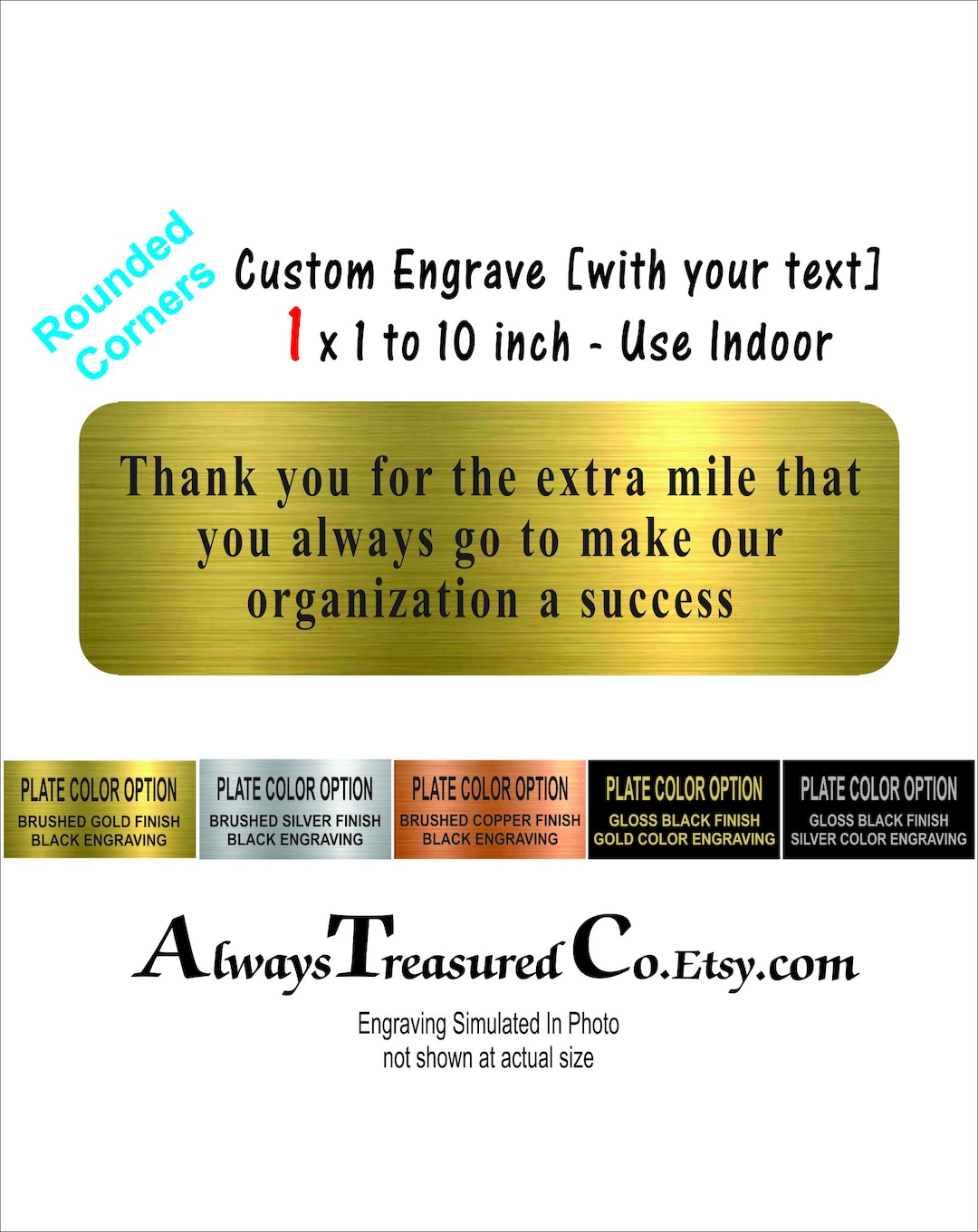 Mylar Sticker 1 X 1 to 10 Inches / Personalized Engraved Plate ...